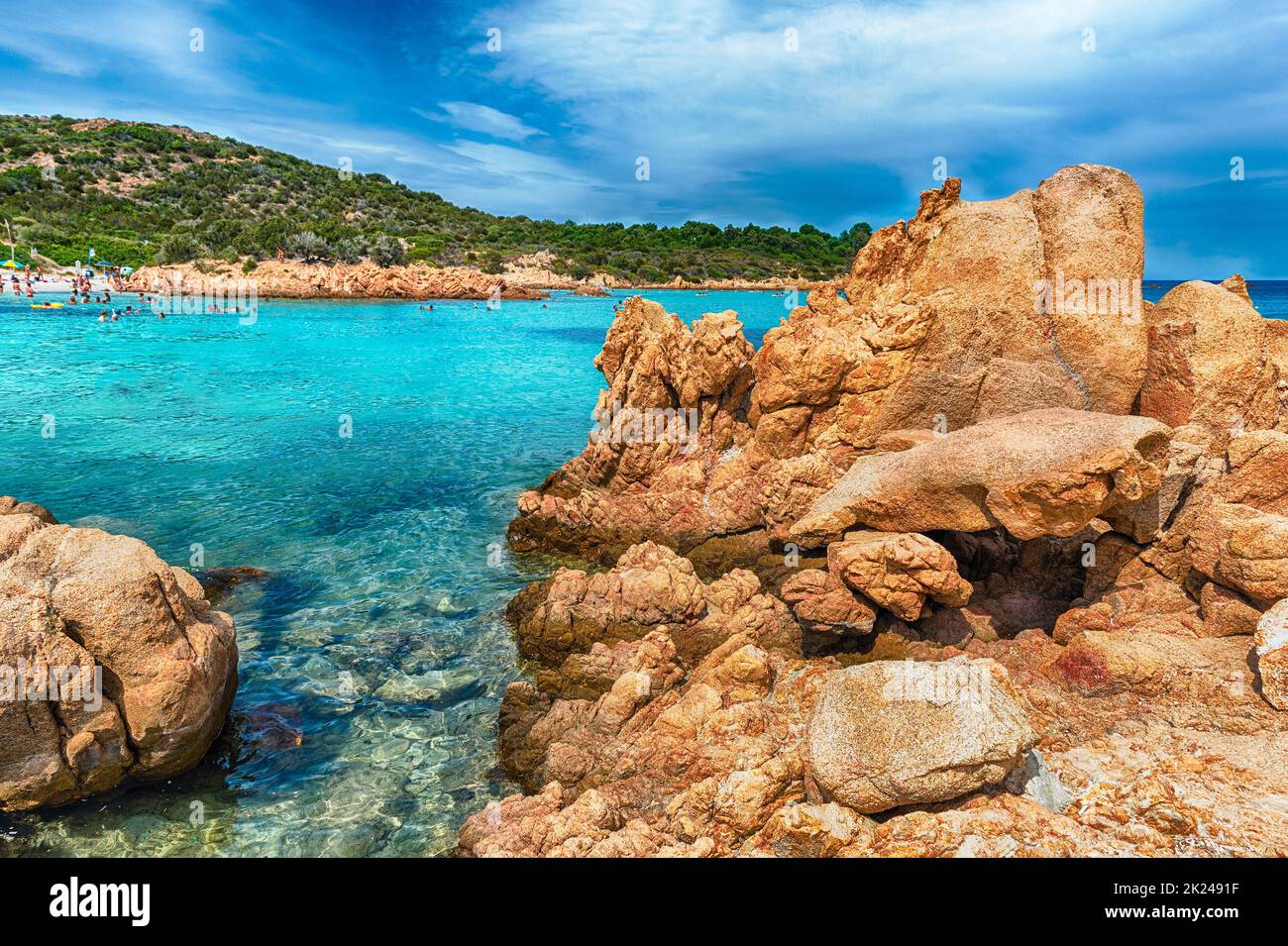 View of the iconic Spiaggia del Principe, one of the most beautiful ...