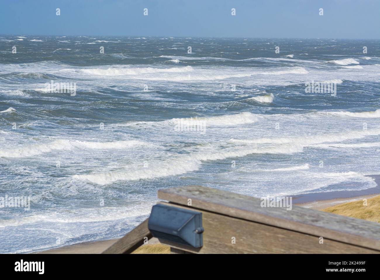 Coastal landscape of the island of Sylt after the storm surge Stock ...