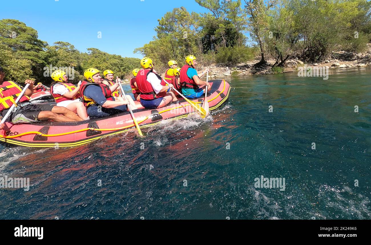 Koprulu Canyon, Antalya, Turkey - September 15, 2021: People at water ...