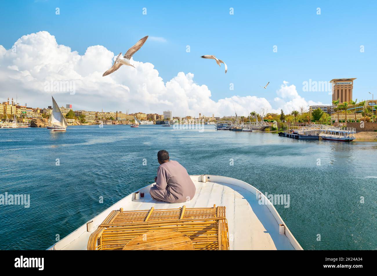 View of the Great Nile in Aswan Stock Photo - Alamy