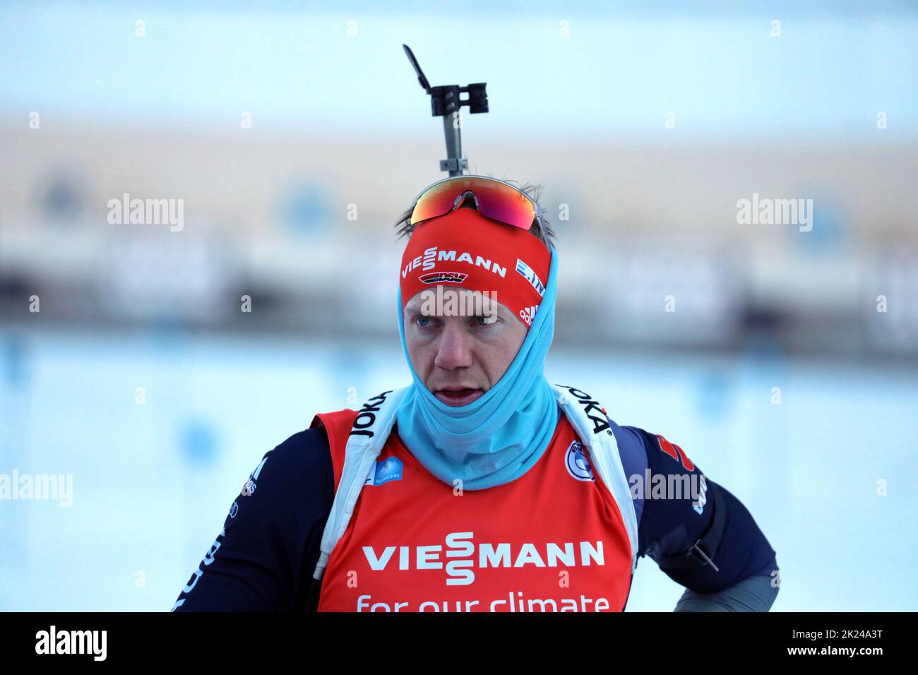 Roman Rees (SV Schauinsland) beim IBU Biathlon Weltcup Pursuit Herren ...