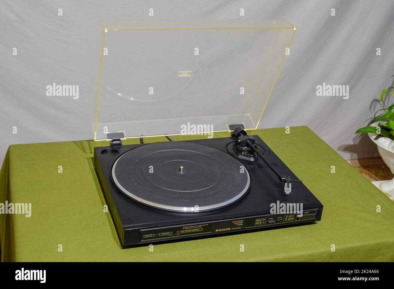 Sanyo vinyl player. Vintage analog player. turntable Stock Photo - Alamy