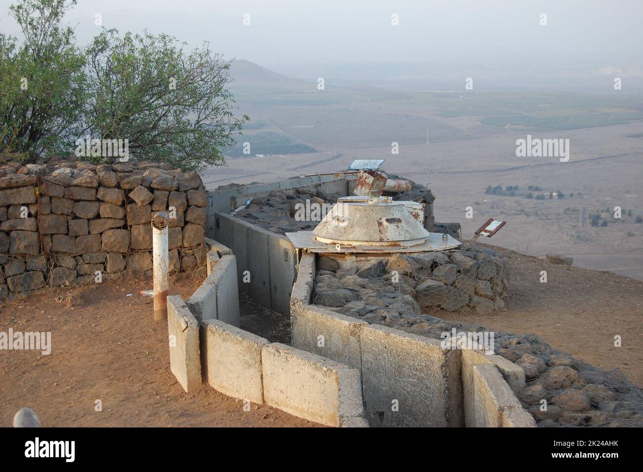 Military bunker access point on the border between Israel and Syria ...