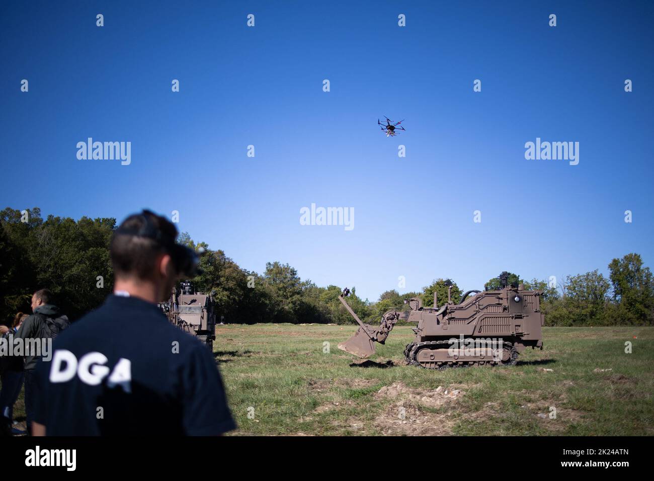 Presentation of a dynamic mini drone AVATAR with a HK 416 rifle during ...