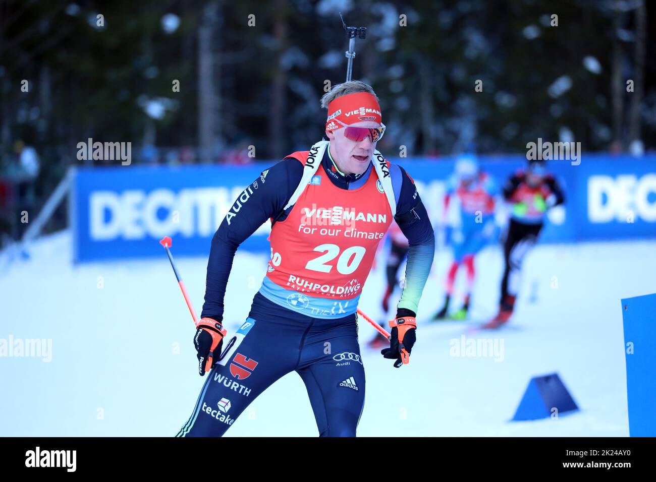 Roman Rees (SV Schauinsland) beim IBU Biathlon Weltcup Pursuit Herren ...