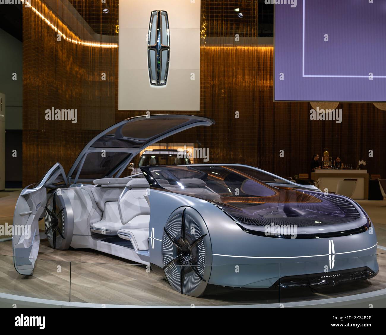 DETROIT, MI/USA - SEPTEMBER 15, 2022: A Lincoln L100 EV Concept car at ...