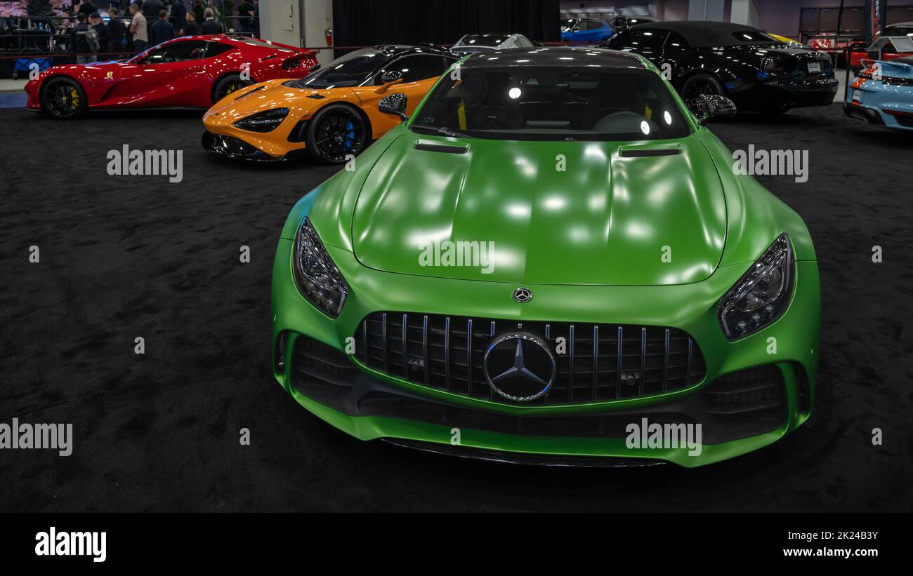 DETROIT, MI/USA - SEPTEMBER 14, 2022: A Mercedes, McLaren and Ferrari ...