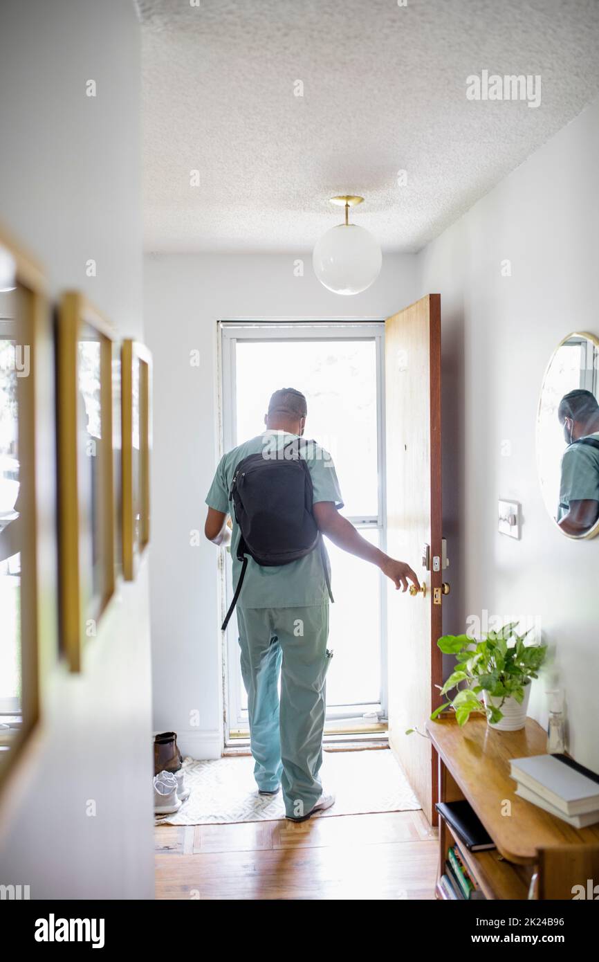 Male leaving home backpack hi-res stock photography and images - Alamy
