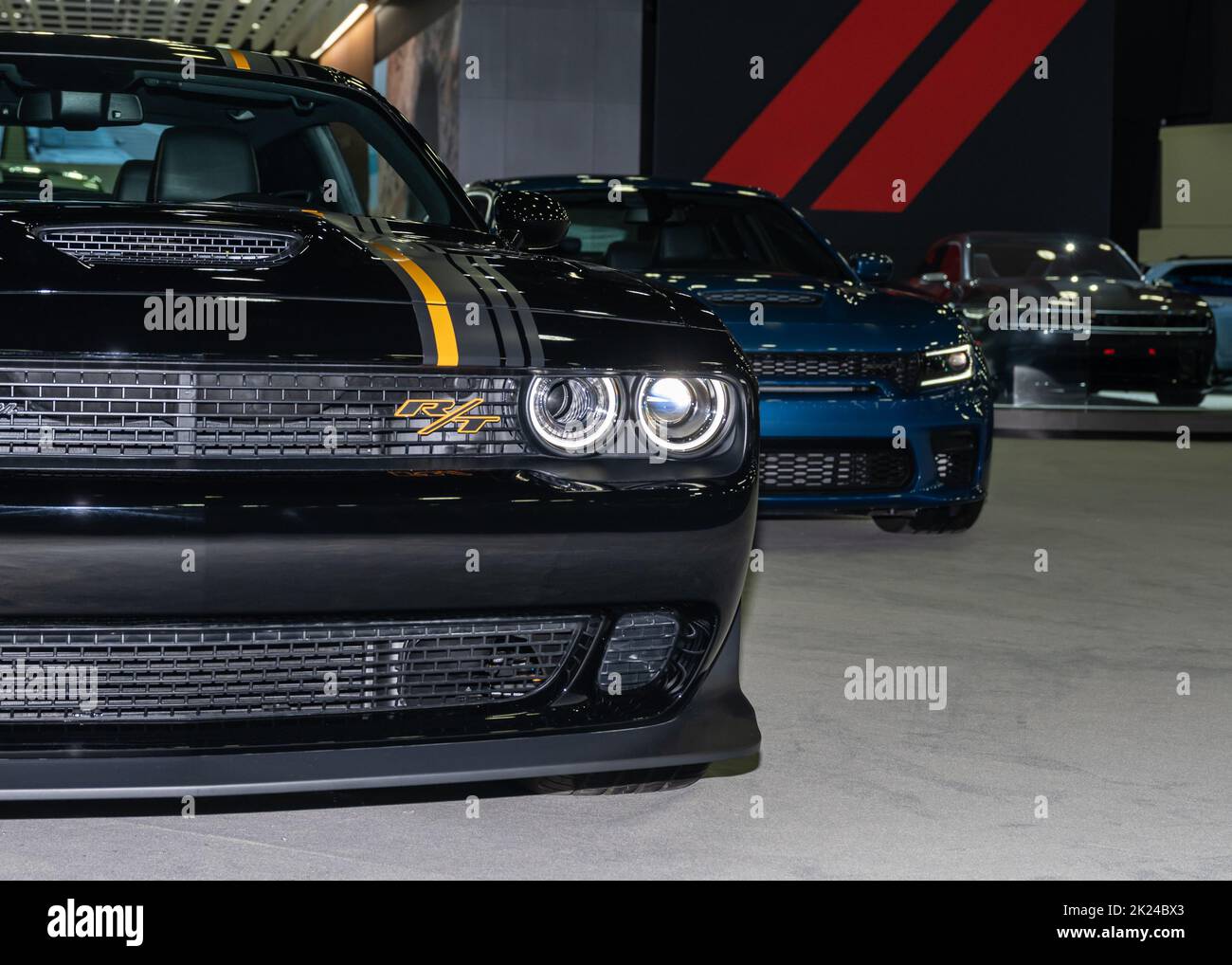 DETROIT, MI/USA - SEPTEMBER 15, 2022: Dodge Exhibit (Challenger R/T ...