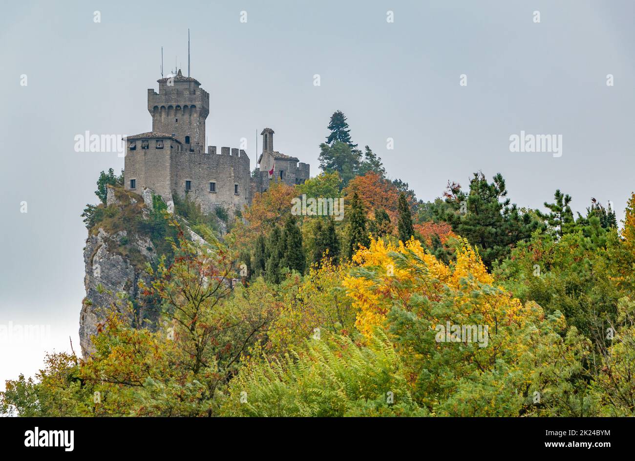 A picture of the Torre Cesta, the Second Tower of San Marino, as seen ...