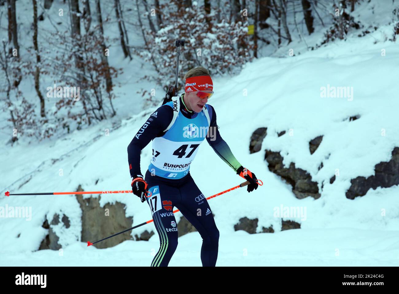 Roman Rees (SV Schauinsland) beim IBU Biathlon Weltcup Sprint Herren ...