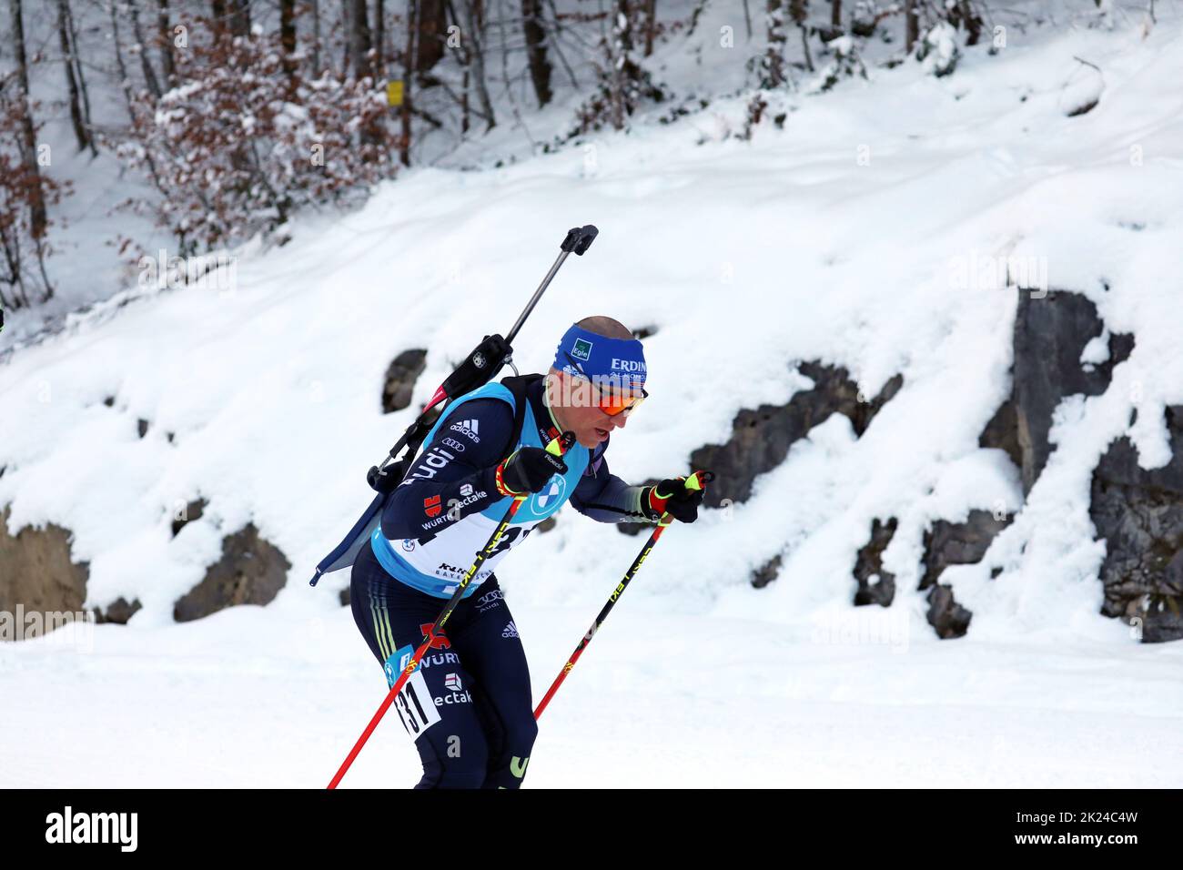 Erik Lesser (Deutschland) beim IBU Biathlon Weltcup Sprint Herren ...