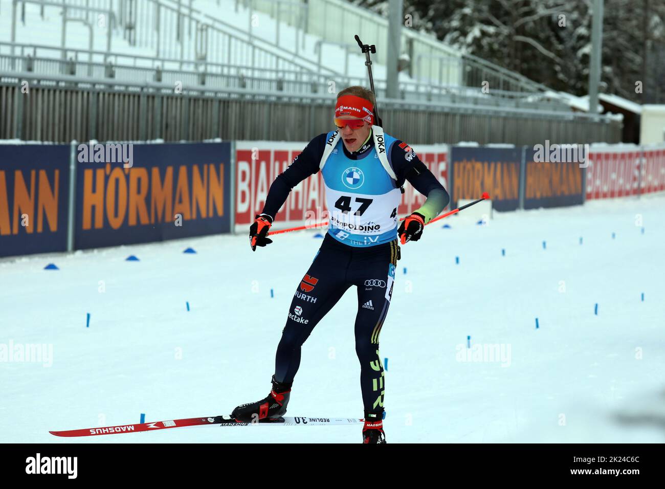 Roman Rees (SV Schauinsland) beim IBU Biathlon Weltcup Sprint Herren ...