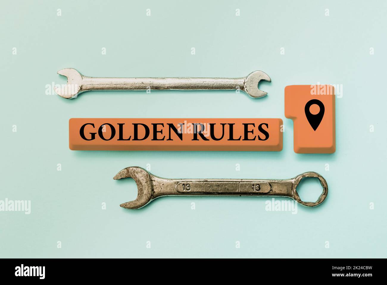 Hand writing sign Golden Rules, Business showcase Basic principle that ...