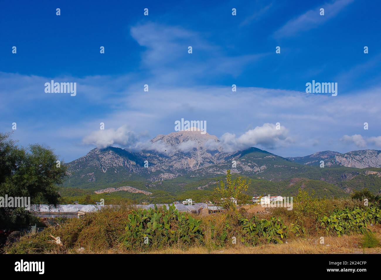 The view from road and street at Tekirova at Kemer, Antalya, Turkey ...