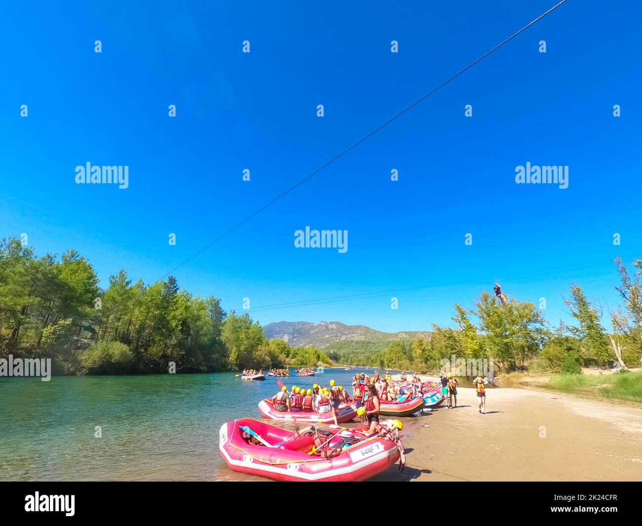 Koprulu Canyon, Antalya, Turkey - September 15, 2021: People having fun ...