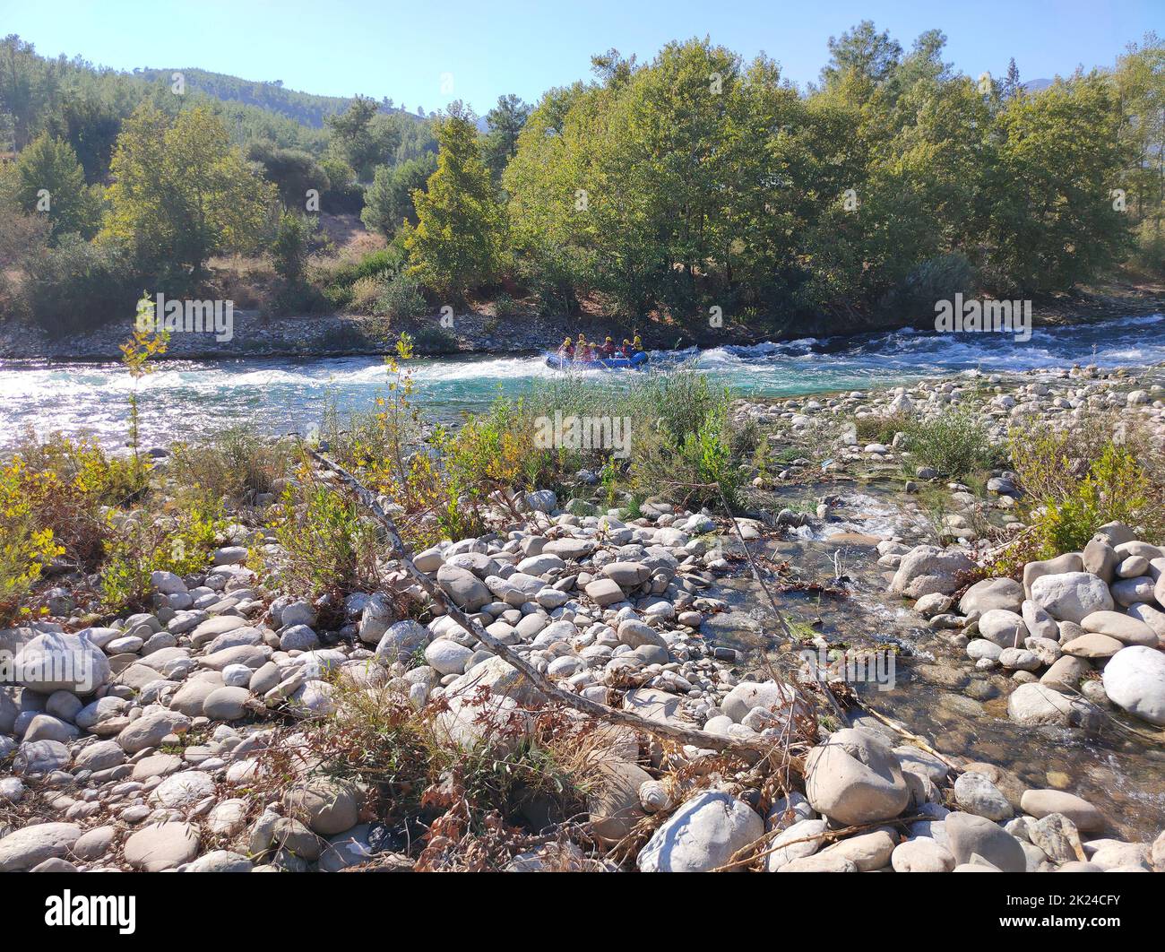 Water rafting on the rapids of river Kopryuchay River in Koprulu Canyon ...