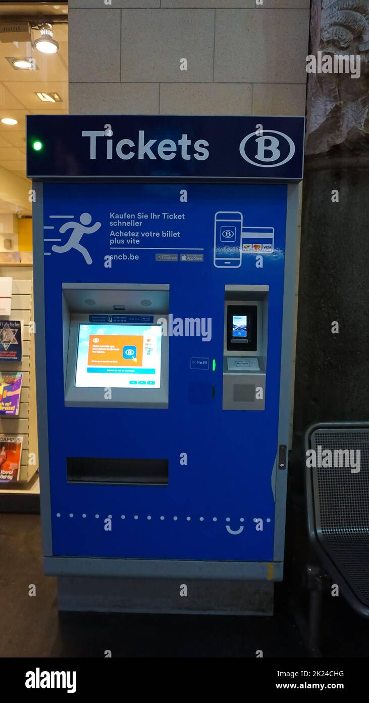 Aachen, Germany - January 03, 2022: Train ticket vending machines of ...