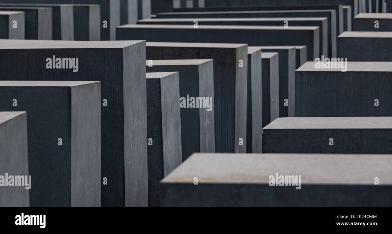 A close-up picture of the concrete blocks that make the Holocaust ...