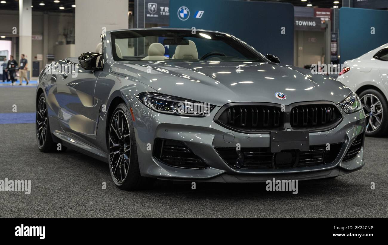DETROIT, MI/USA - SEPTEMBER 14, 2022: A BMW M850i convertible car at ...