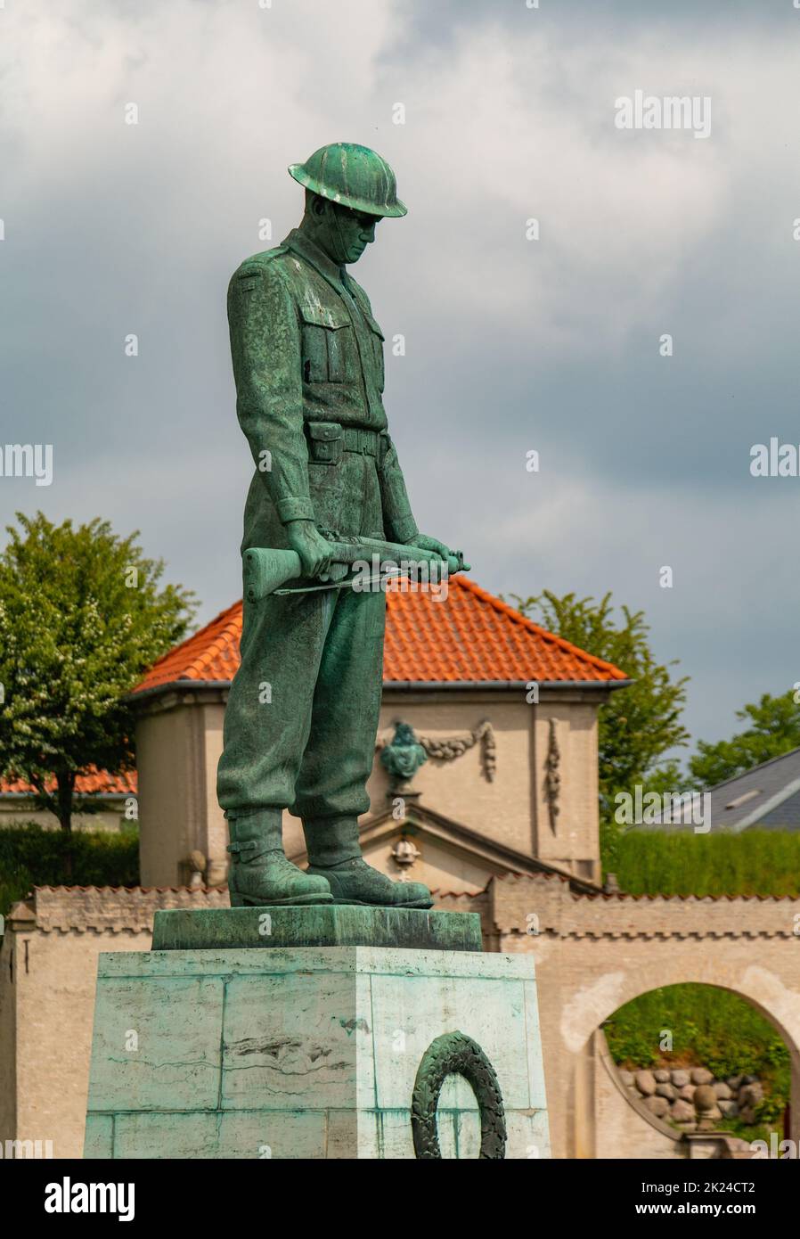A picture of the Our Fallen statue next to the Kastellet landmark Stock ...
