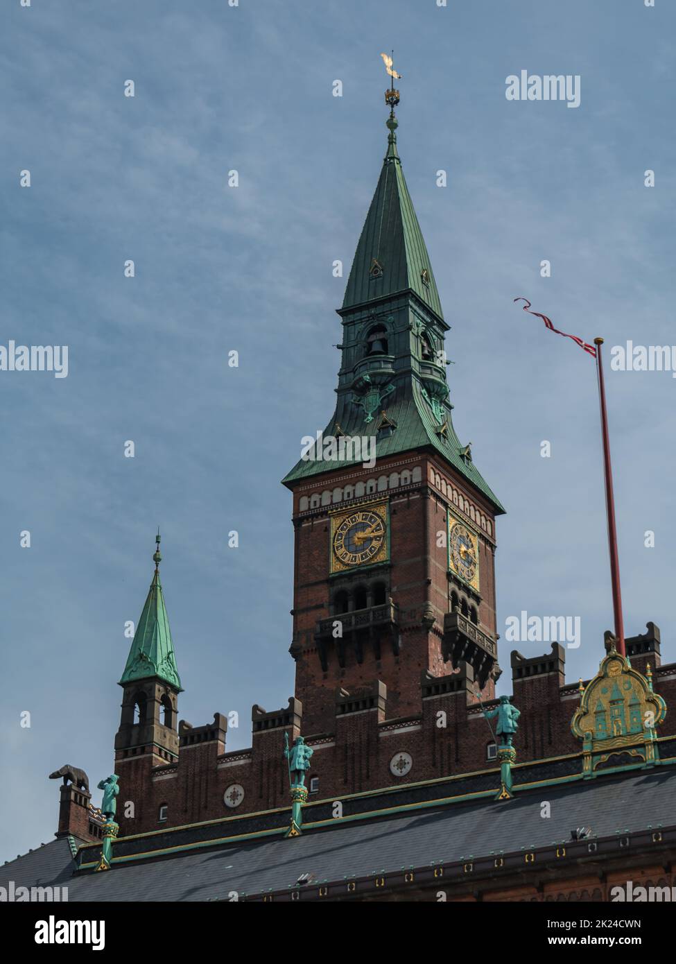 A picture of the main tower of the Copenhagen City Hall Stock Photo - Alamy