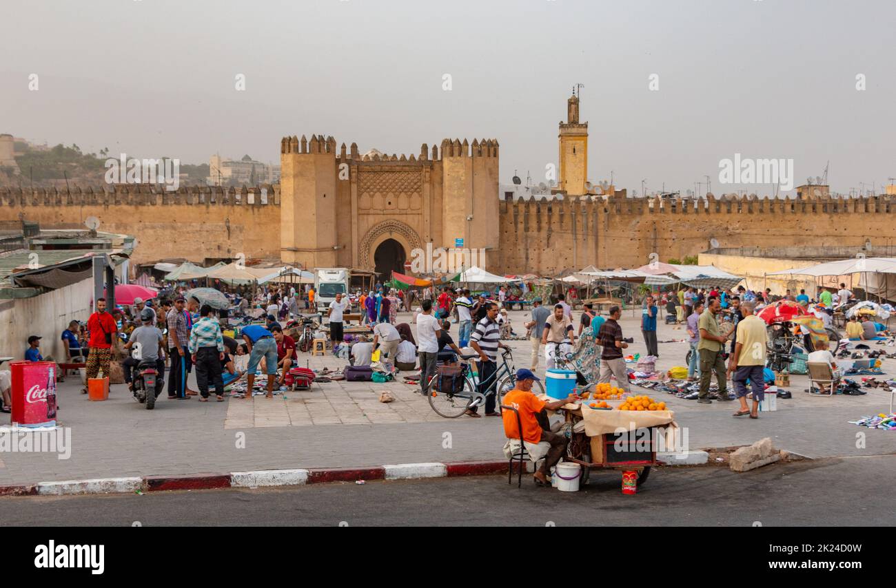 A picture of the Gate Bab Chorfa and local people in front of it Stock ...