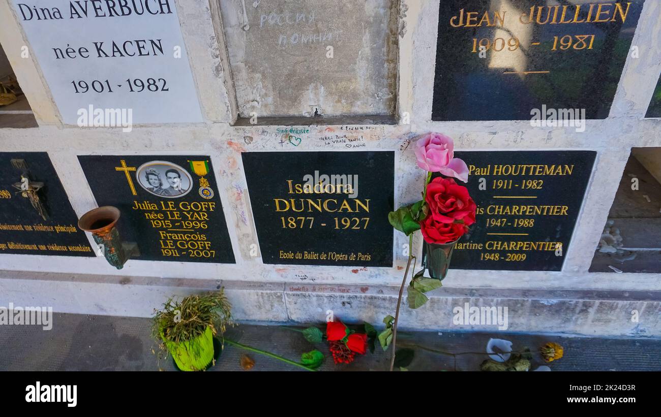 Paris, France - January 01, 2022: At Pere Lachaise Cemetery, the ...