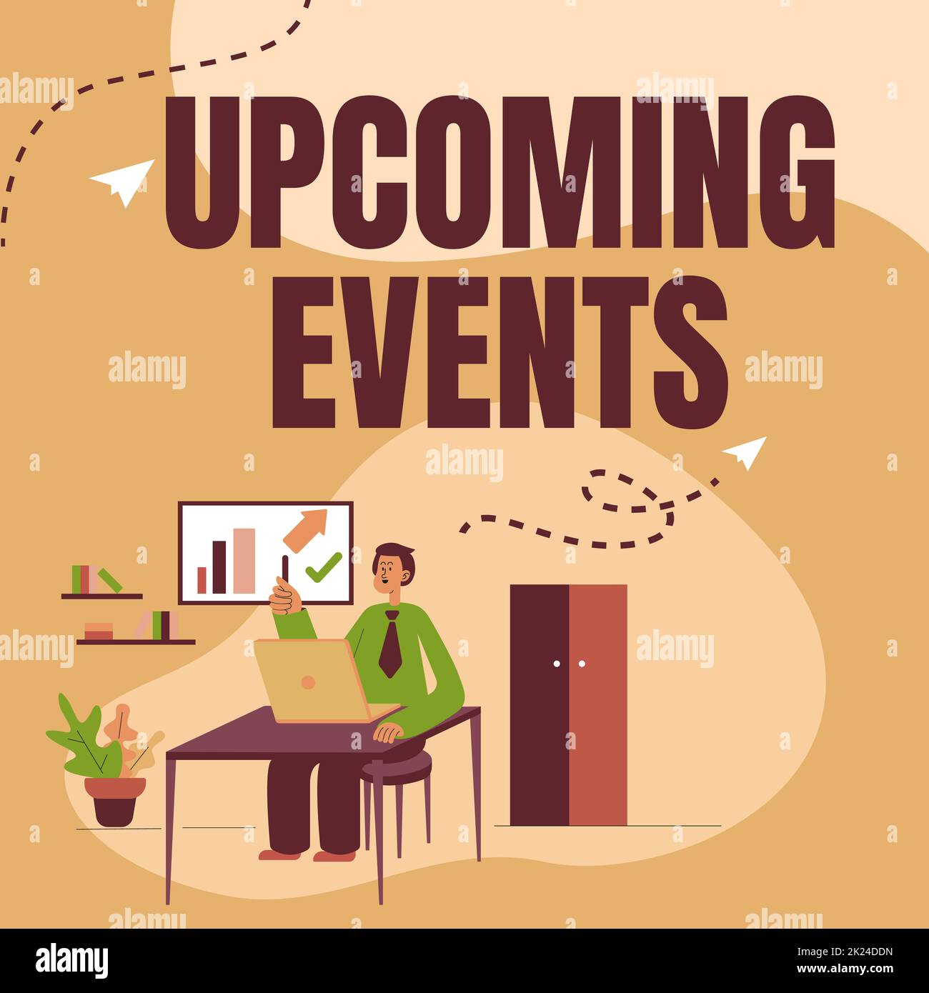 Sign displaying Upcoming Events, Concept meaning a planned public or ...