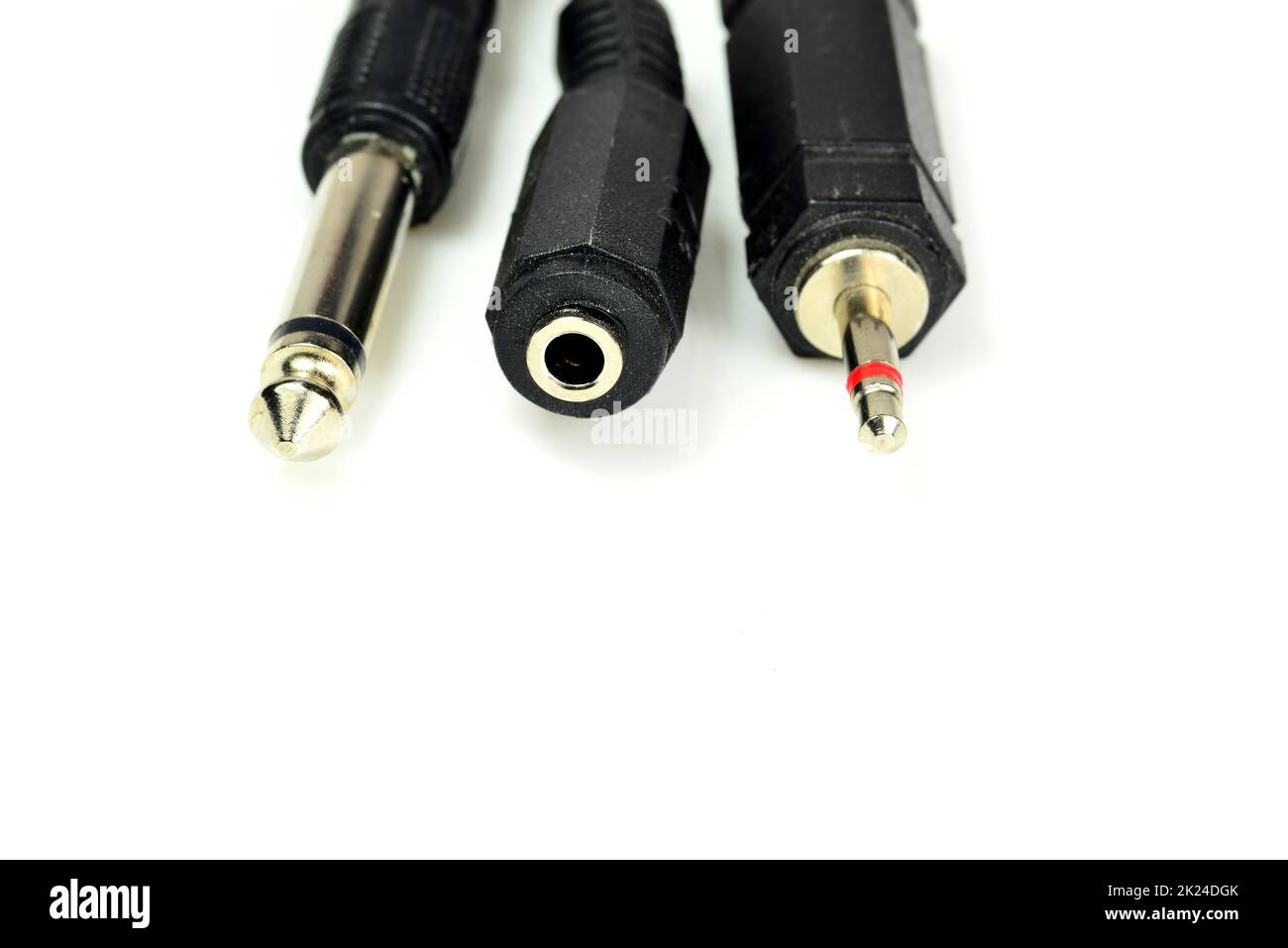phone jack in a closeup, coupling 6.35.mm to 3.5.mm Stock Photo - Alamy