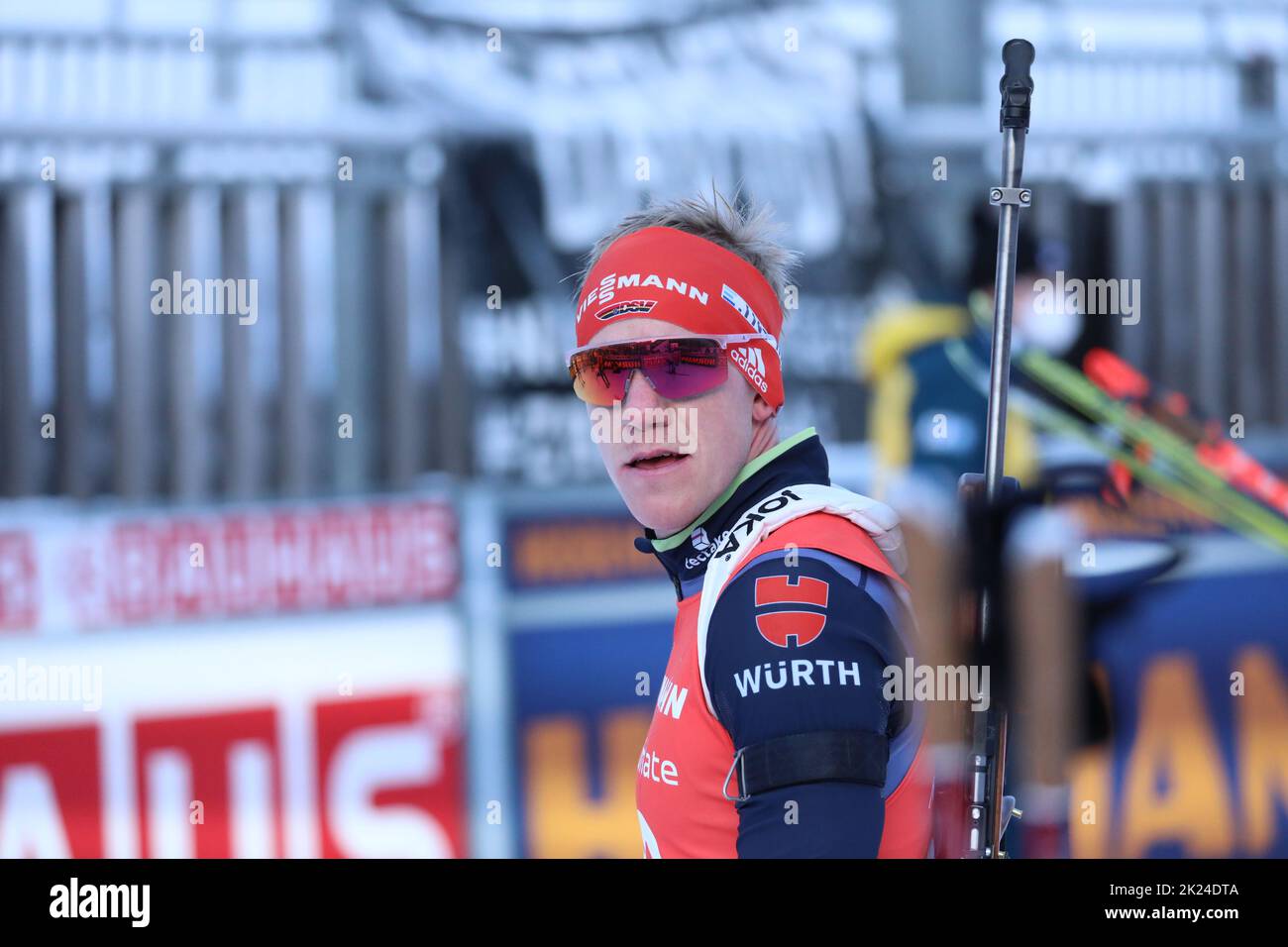 Roman Rees (SV Schauinsland) beim IBU Biathlon Weltcup Pursuit Herren ...