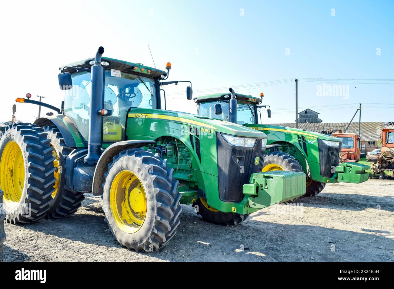 Russia, Temryuk - 15 July 2015: Tractor. Agricultural machinery tractor ...