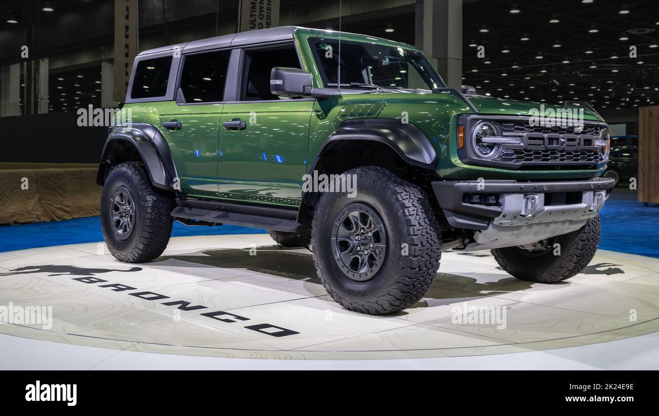 DETROIT, MI/USA - SEPTEMBER 15, 2022: A Ford Bronco Raptor car at the ...