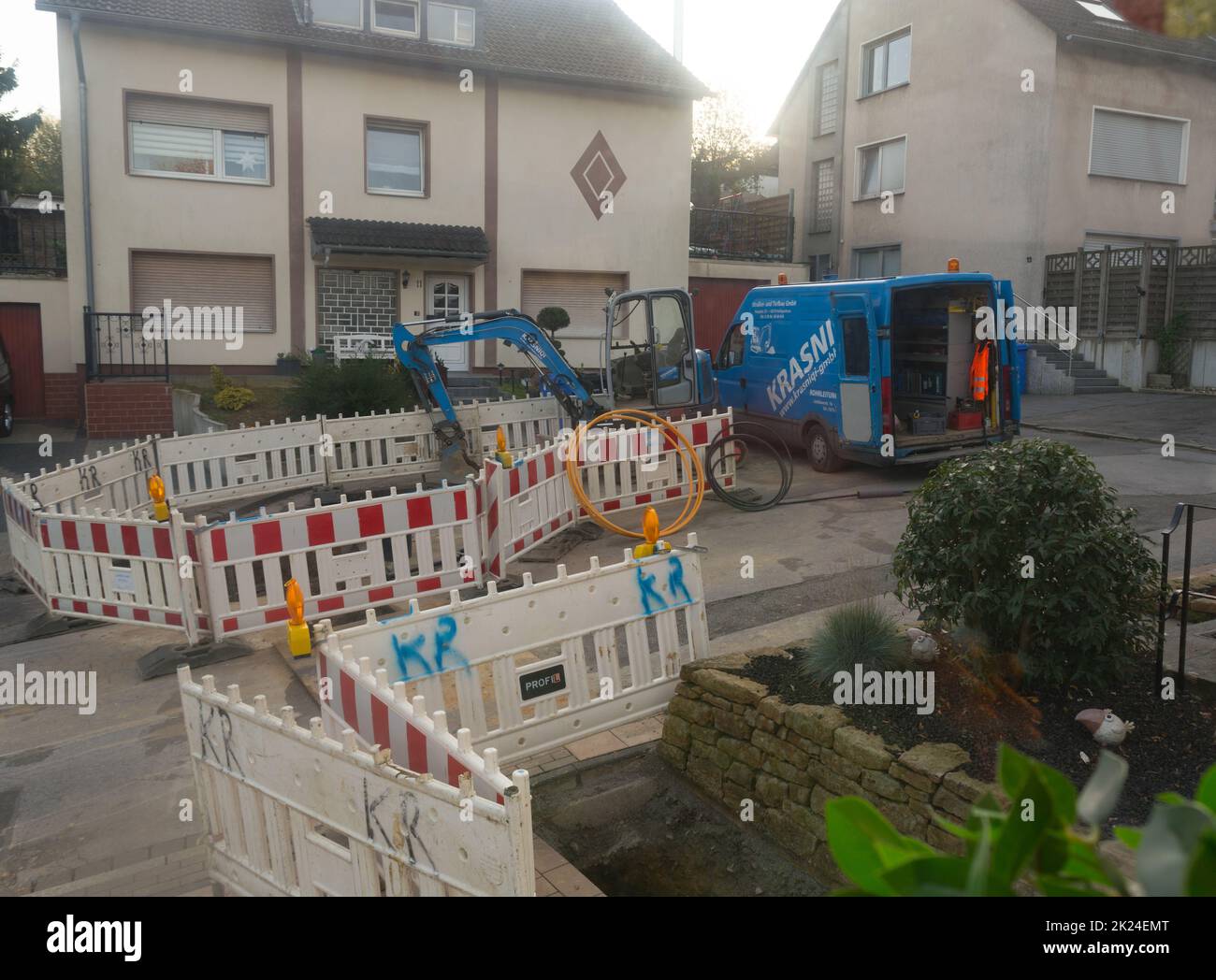 Heiligenhaus, Nrw, Germany - October 29, 2019: Civil engineering works ...