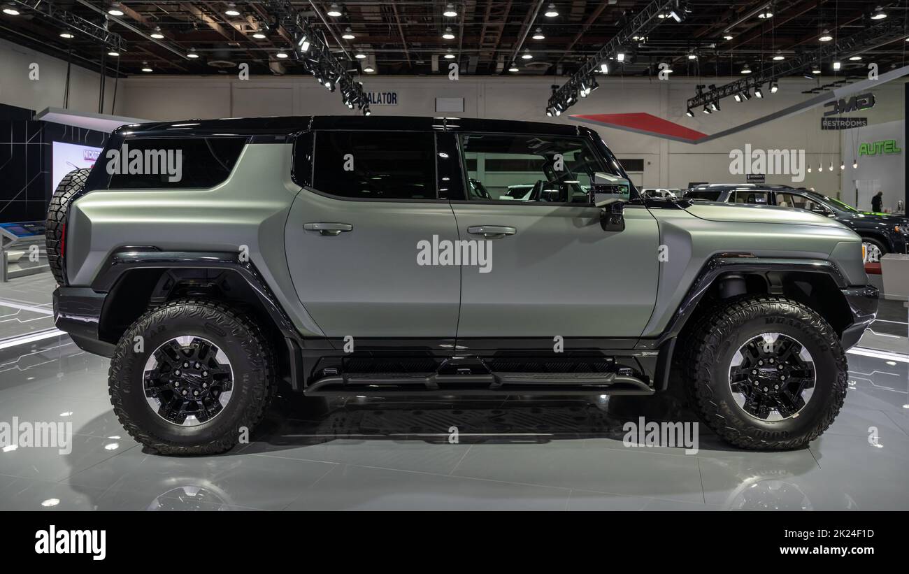DETROIT, MI/USA - SEPTEMBER 14, 2022: A 2023 GMC Hummer EV SUV at the ...