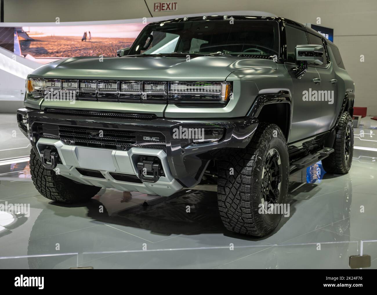 DETROIT, MI/USA - SEPTEMBER 14, 2022: A 2023 GMC Hummer EV SUV at the ...