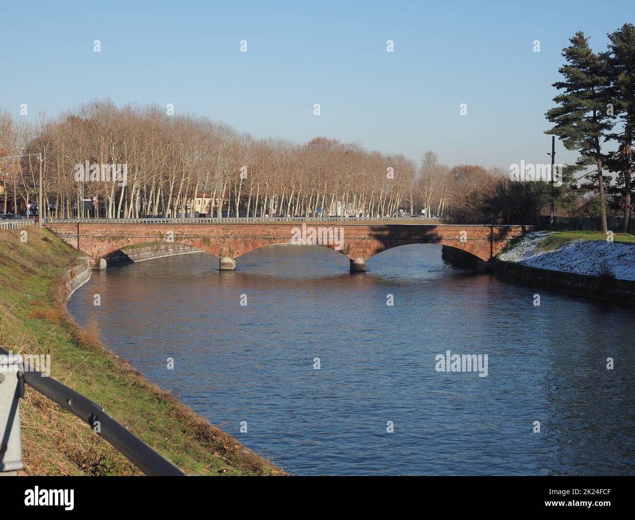 Canale Cavour artificial waterway in Chivasso, Italy Stock Photo - Alamy