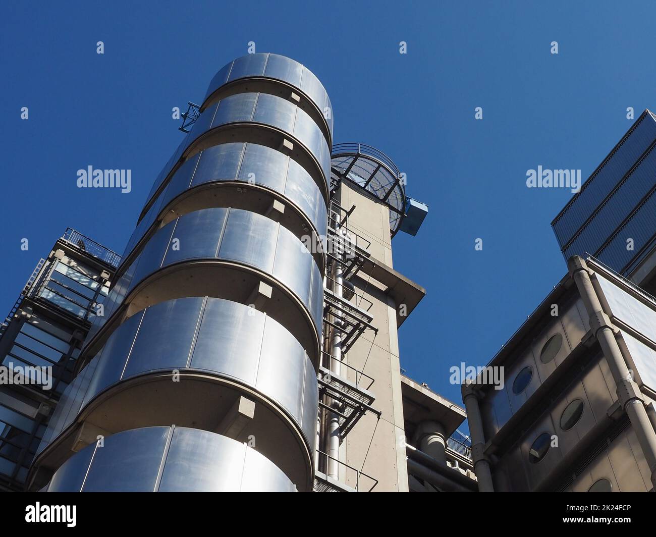 LONDON, UK - CIRCA SEPTEMBER 2019: Lloyd of London high tech skyscraper ...