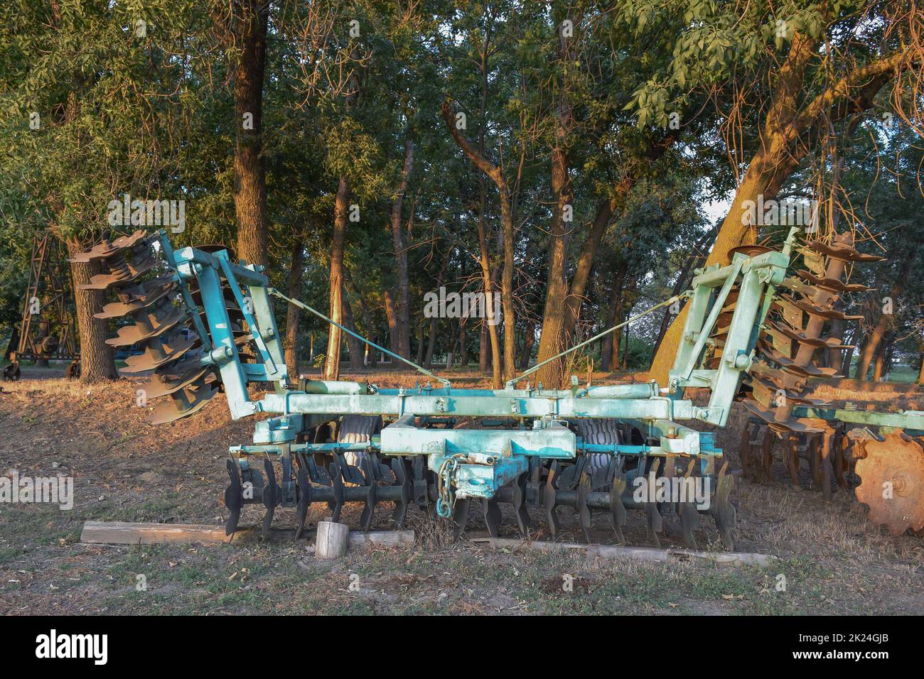 The disk harrow. Agricultural machinery for processing of the soil in ...