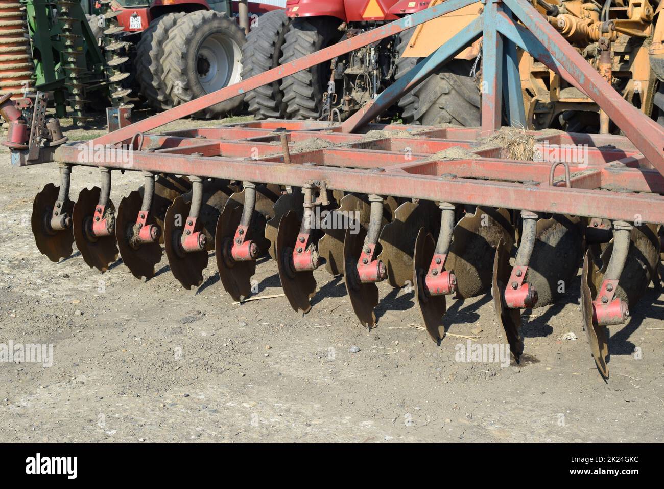 The disk harrow. Agricultural machinery for processing of the soil in ...
