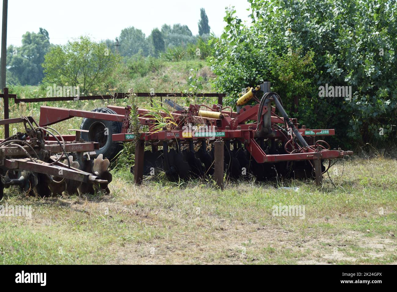 The disk harrow. Agricultural machinery for processing of the soil in ...