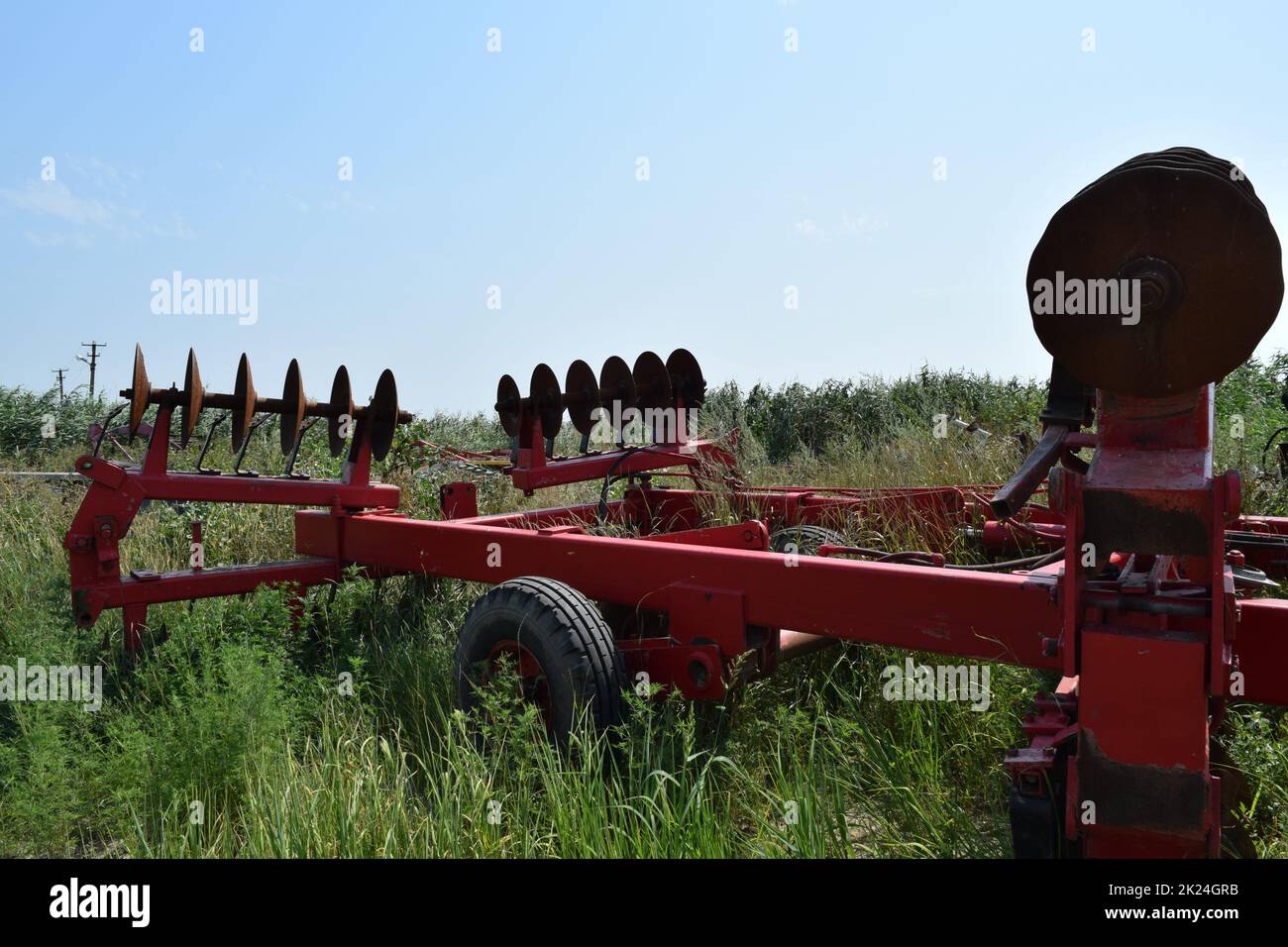 The disk harrow. Agricultural machinery for processing of the soil in ...