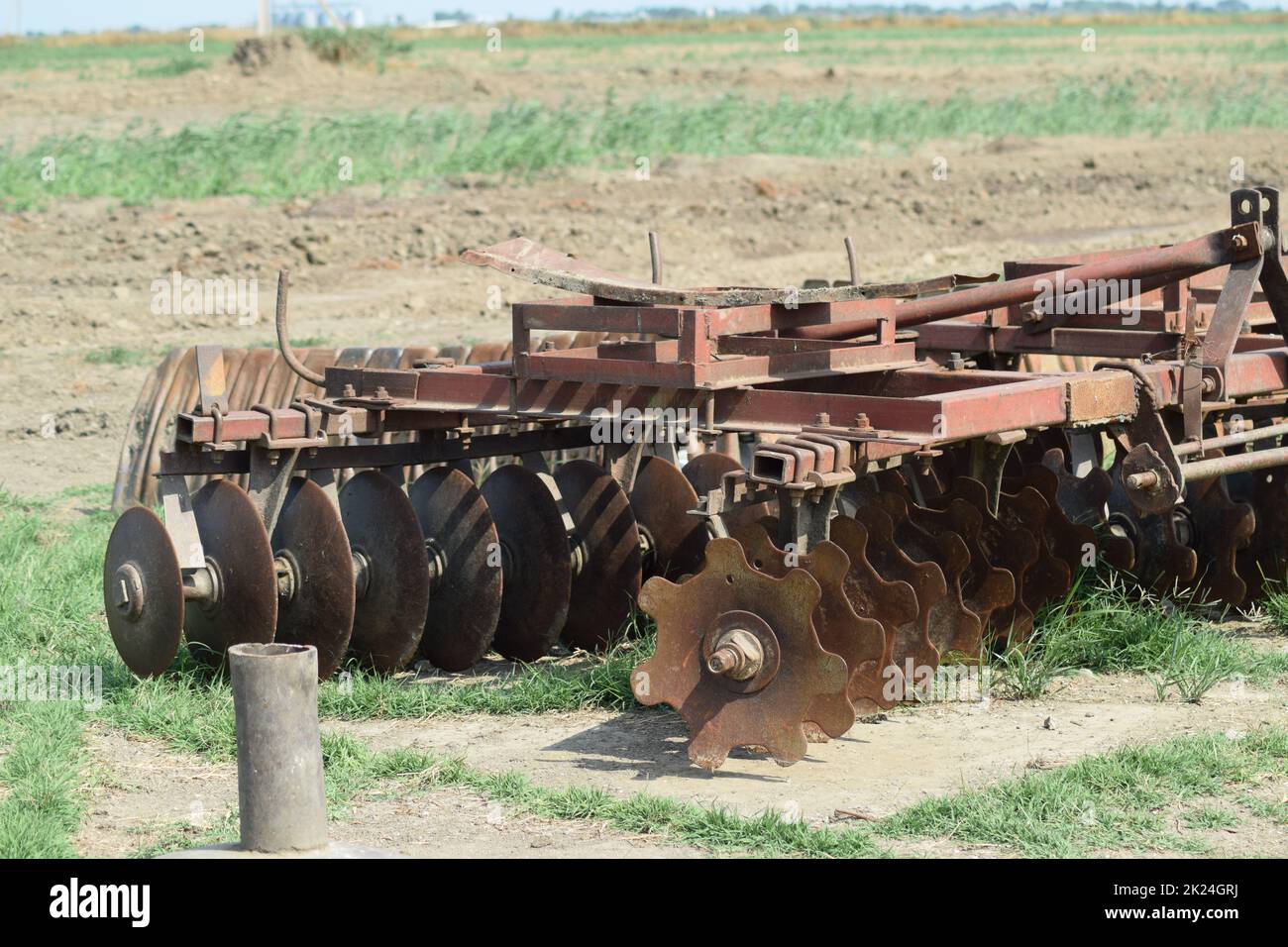 The disk harrow. Agricultural machinery for processing of the soil in ...
