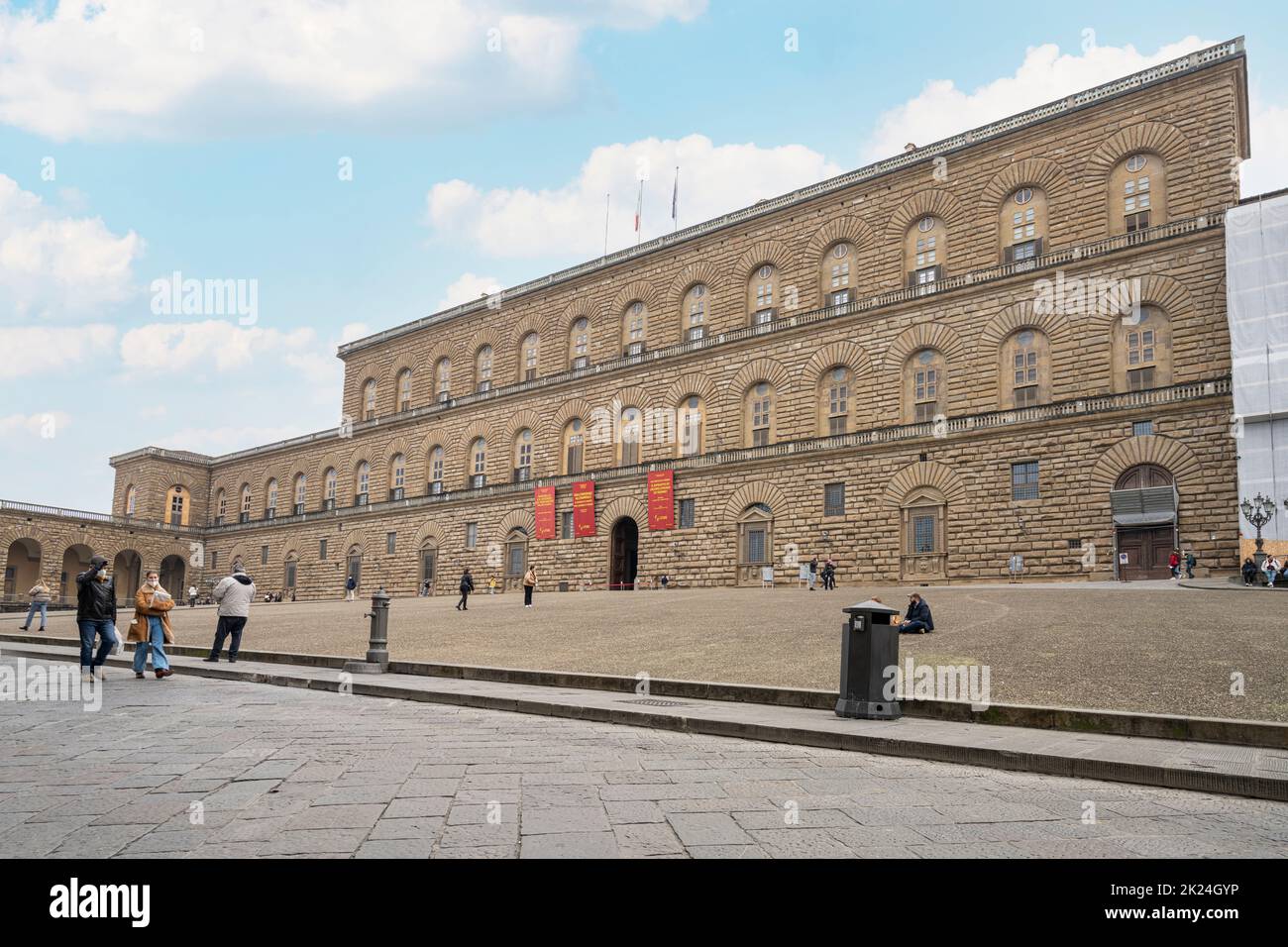 Florence, Italy. January 2022. Pitti palace. Galleries in a Renaissance ...