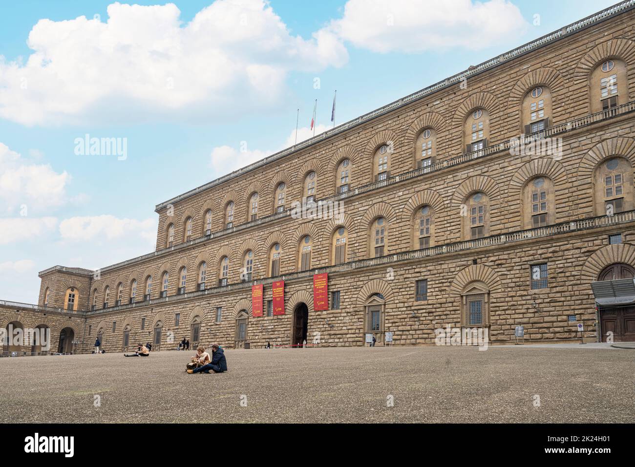 Florence, Italy. January 2022. Pitti palace. Galleries in a Renaissance ...