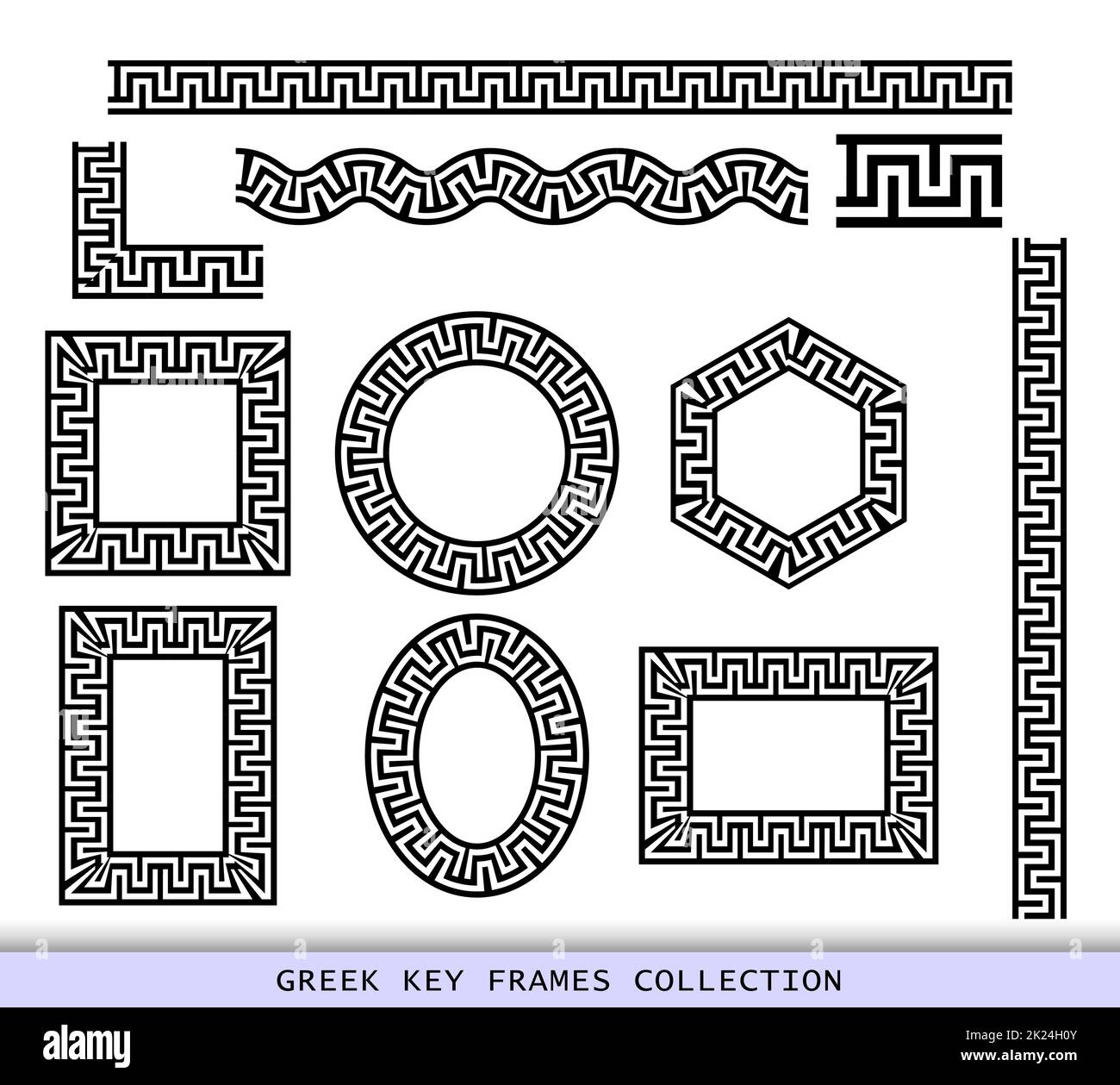 Ancient Greek black frames patterns collection, set of antique borders ...