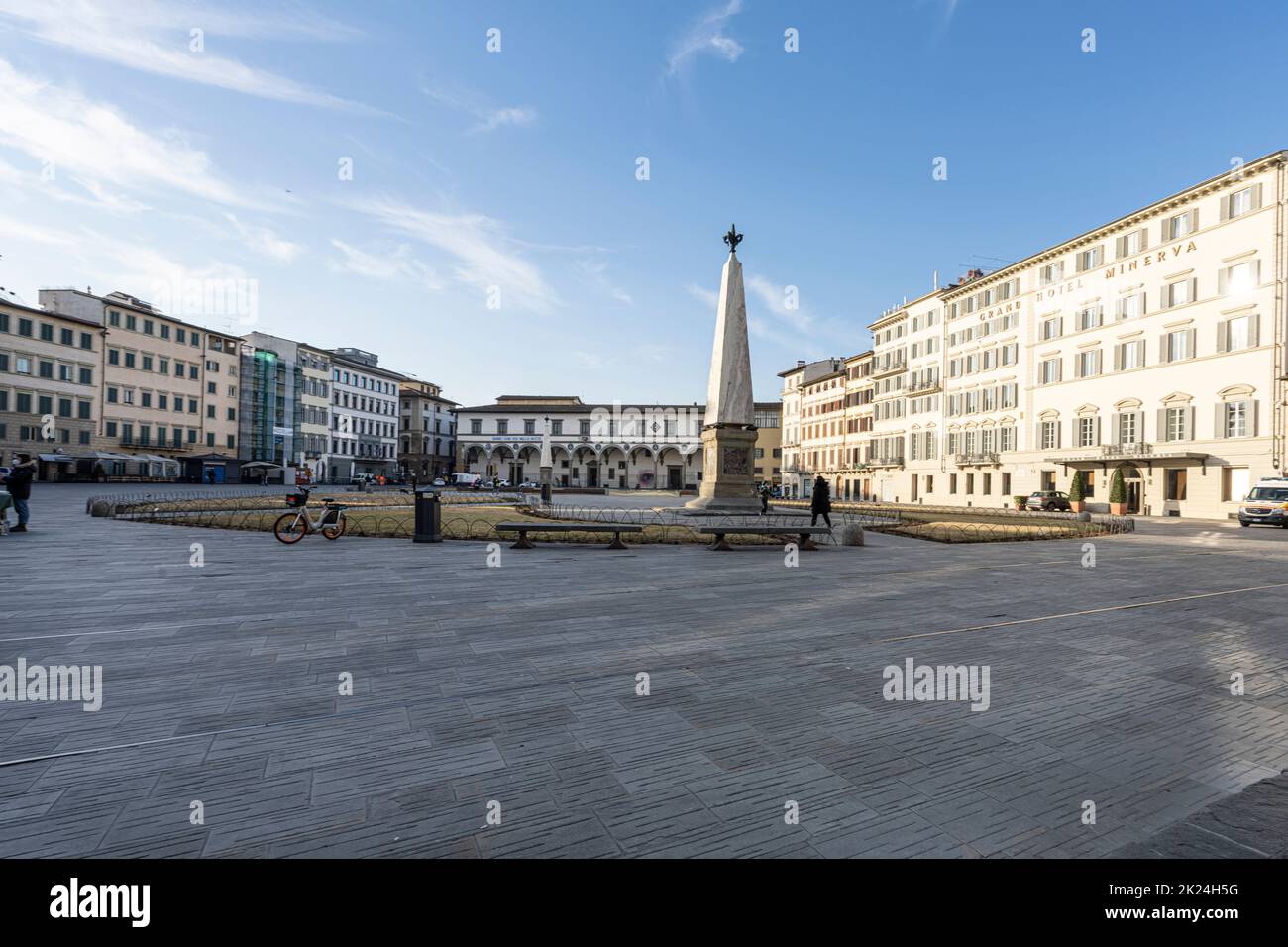Florence, Italy. January 2022. A panoramic view of Santa Maria Novella ...