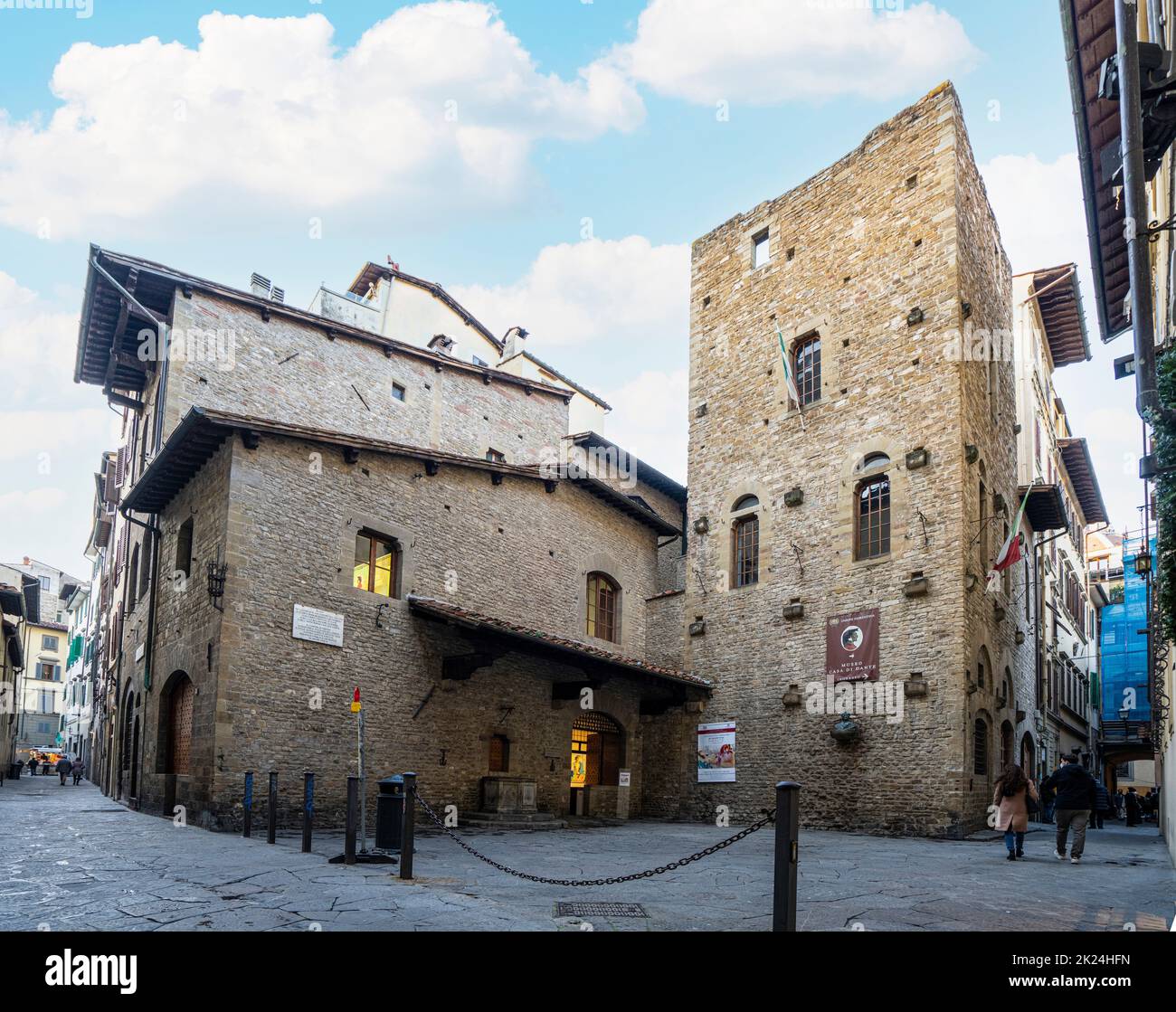 Florence, Italy. January 2022. Dante's house museum in the historic ...