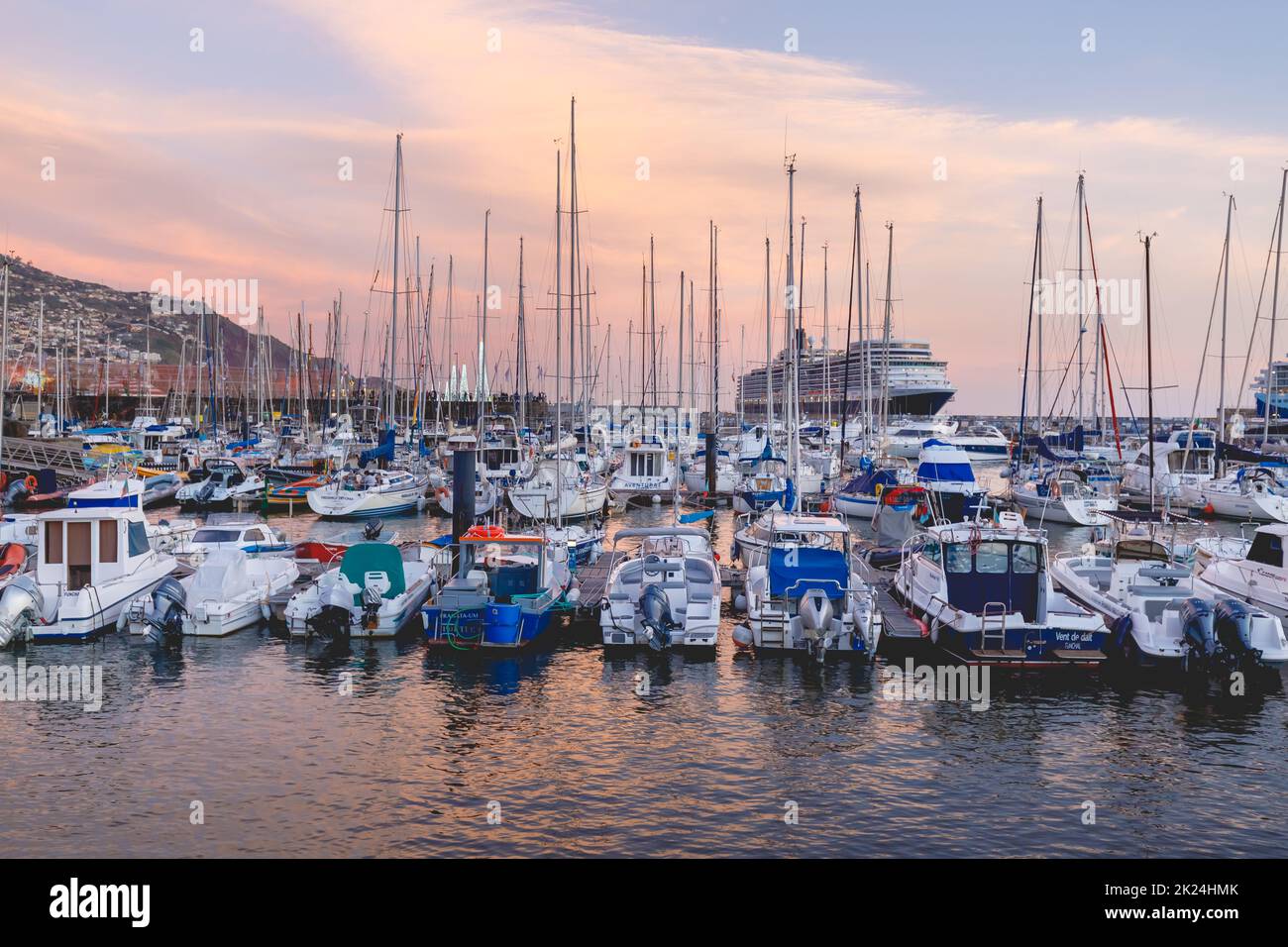 Funchal, Madeira, Portugal - December 31, 2021: View of Funchal marina ...