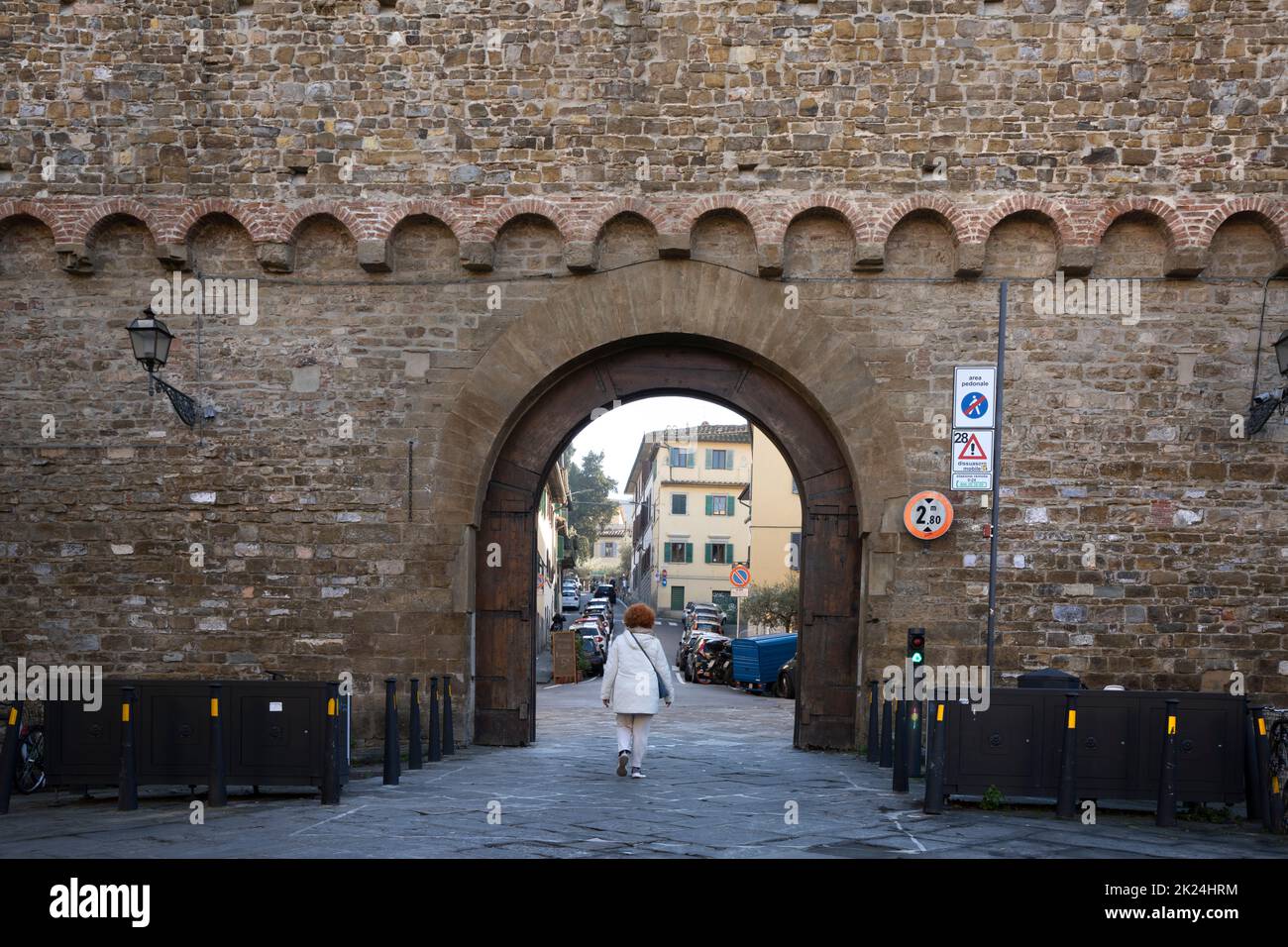 Florence, Italy. January 2022. the San Miniato old city gate in the ...